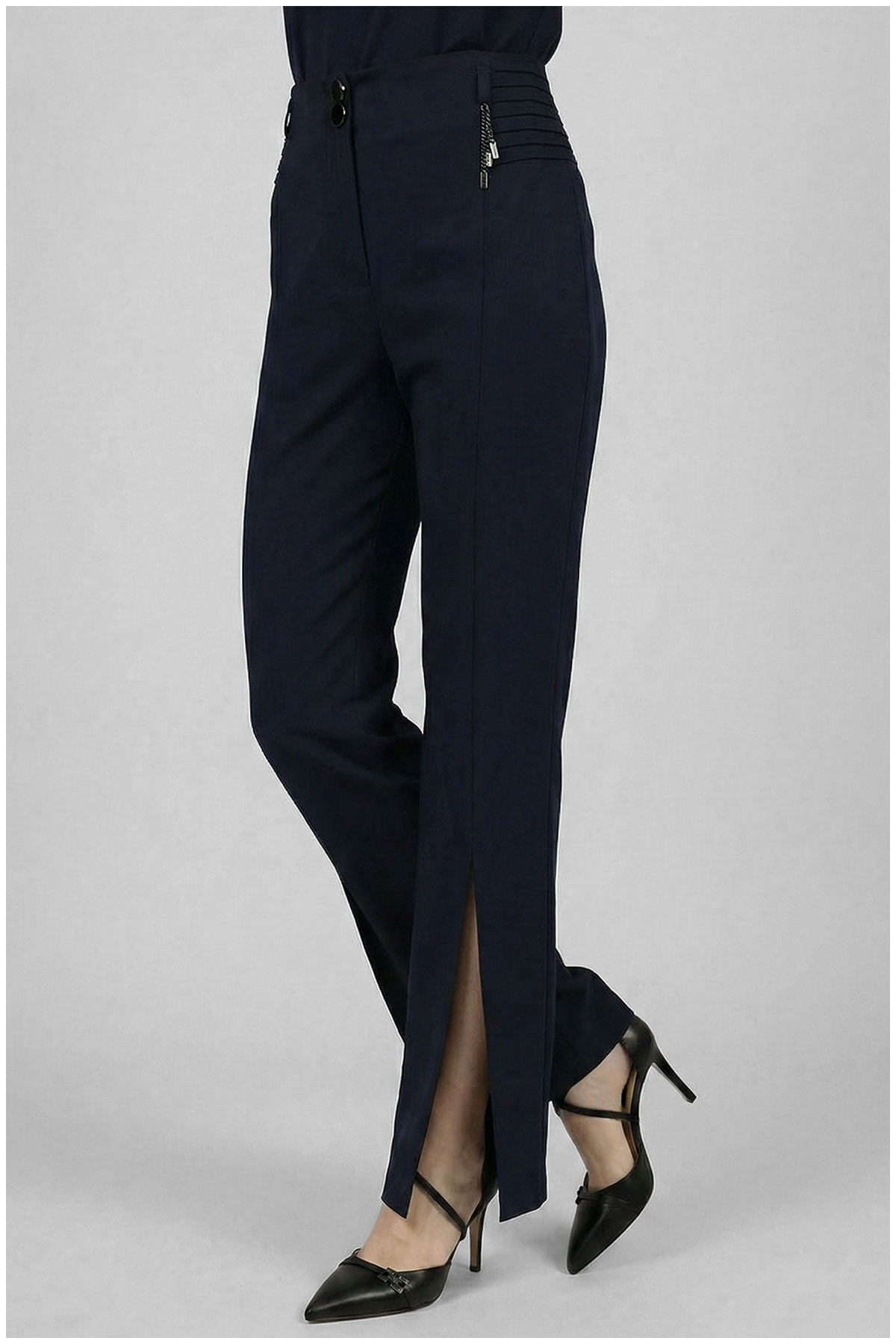 Elegantne teget pantalone visokog struka | Modna kuća Luna