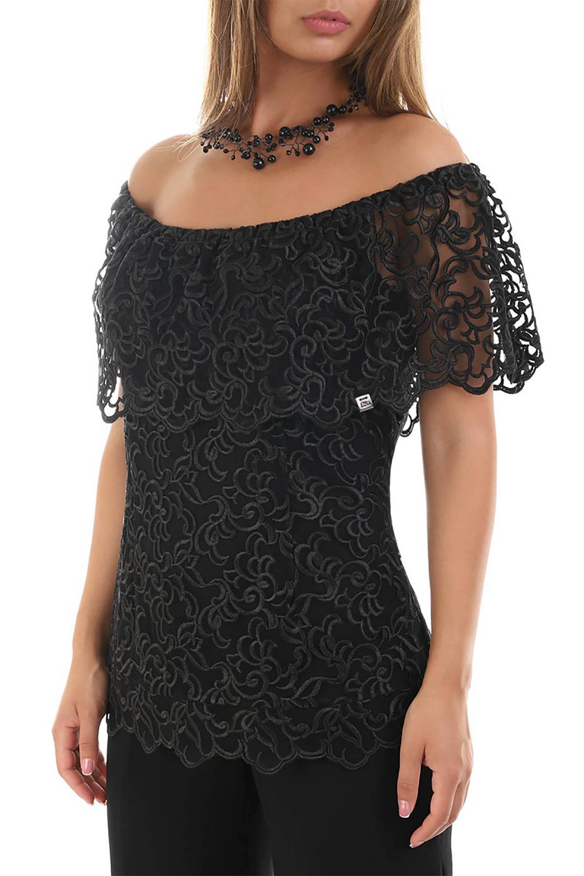 Elegantna bluza od čipke sa spuštenim ramenima. | Modna kuća Luna
