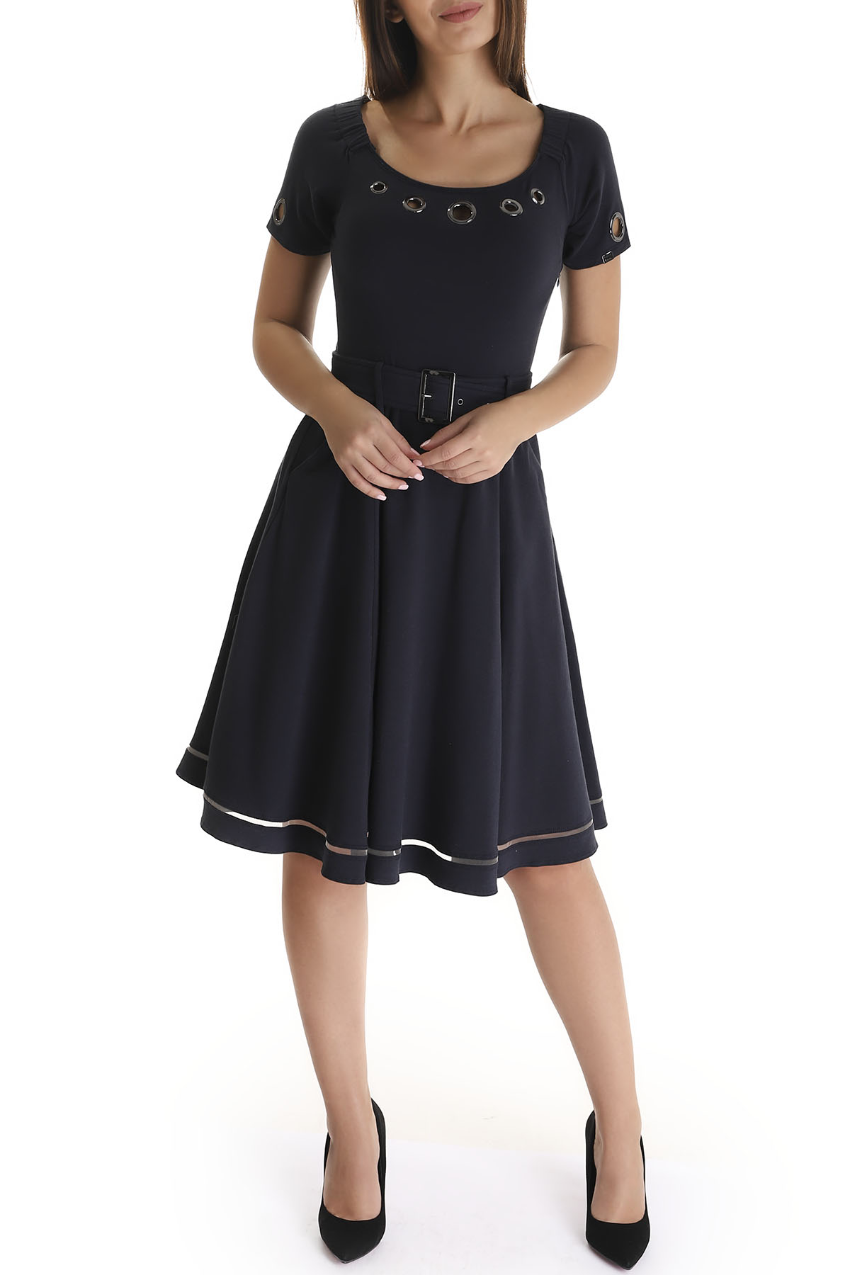 Wide short sleeve dress with pockets. | Luna Fashion House
