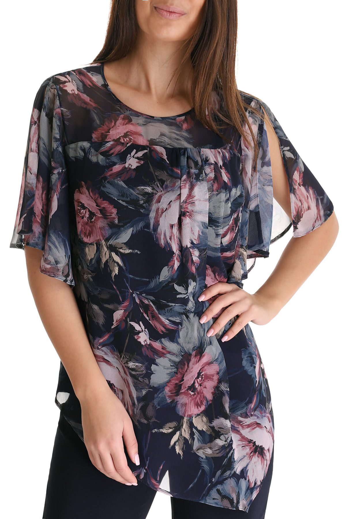 Elegantna dvoslojna tunika kratkih rukava. | Modna kuća Luna