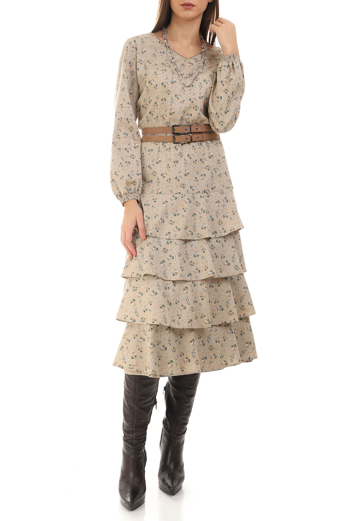 Pamučna haljina sa karnerima | Modna kuća Luna