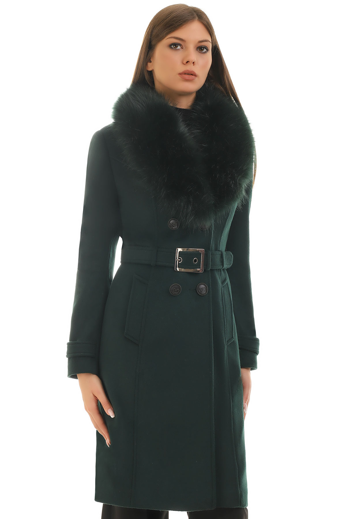 Coat with luxurious fur, which can be detached | Luna Fashion House