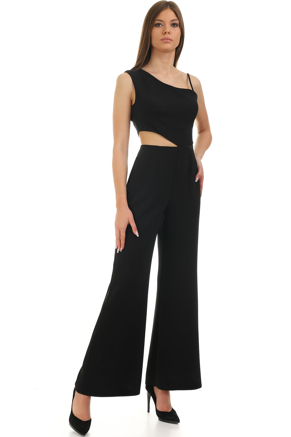 Crni Ženski Kombinezon Anja, Elegantni Kombinezoni | Modna kuća Luna