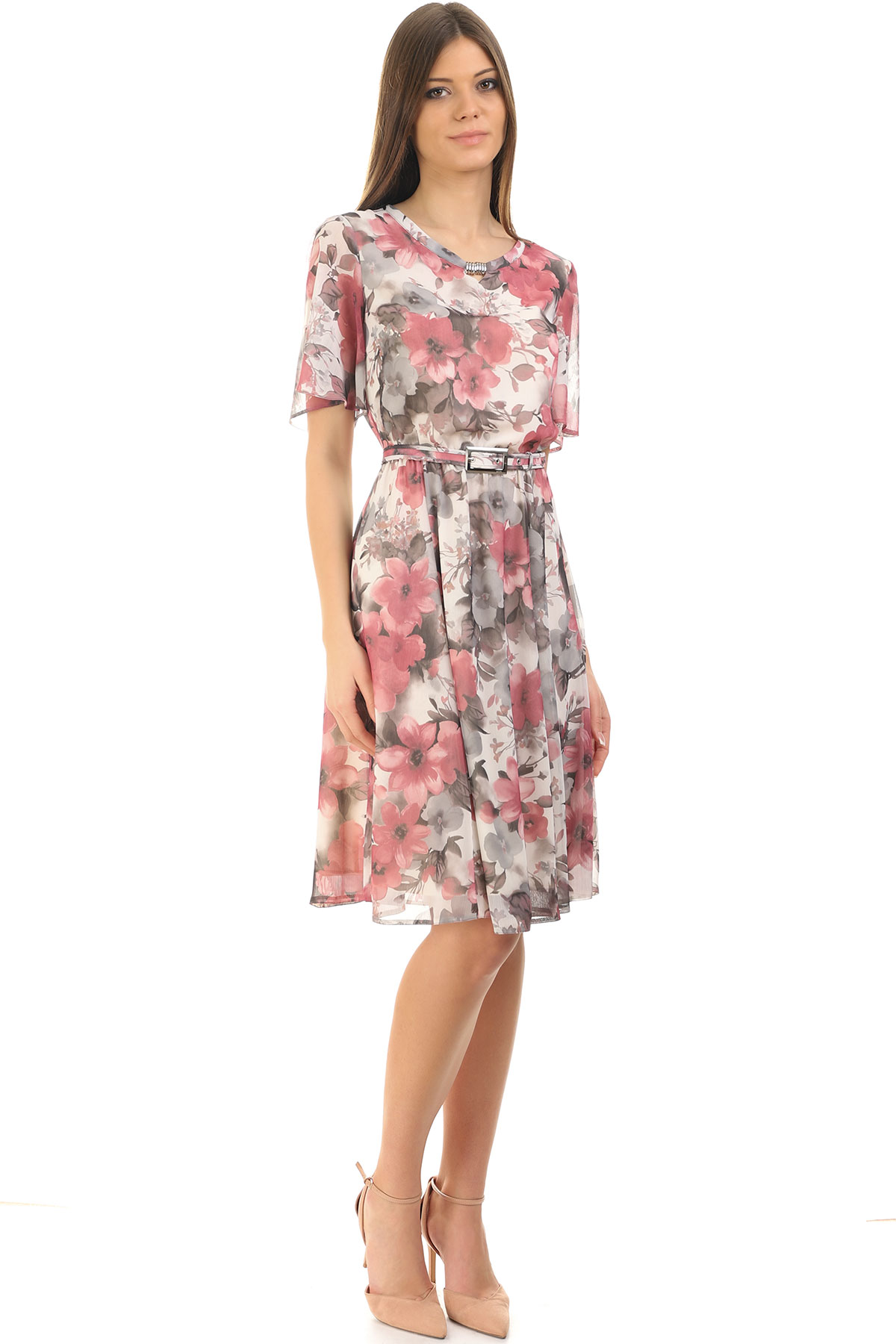 Padajoča obleka s cvetličnim vzorcem | Spletna prodaja ženske konfekcije