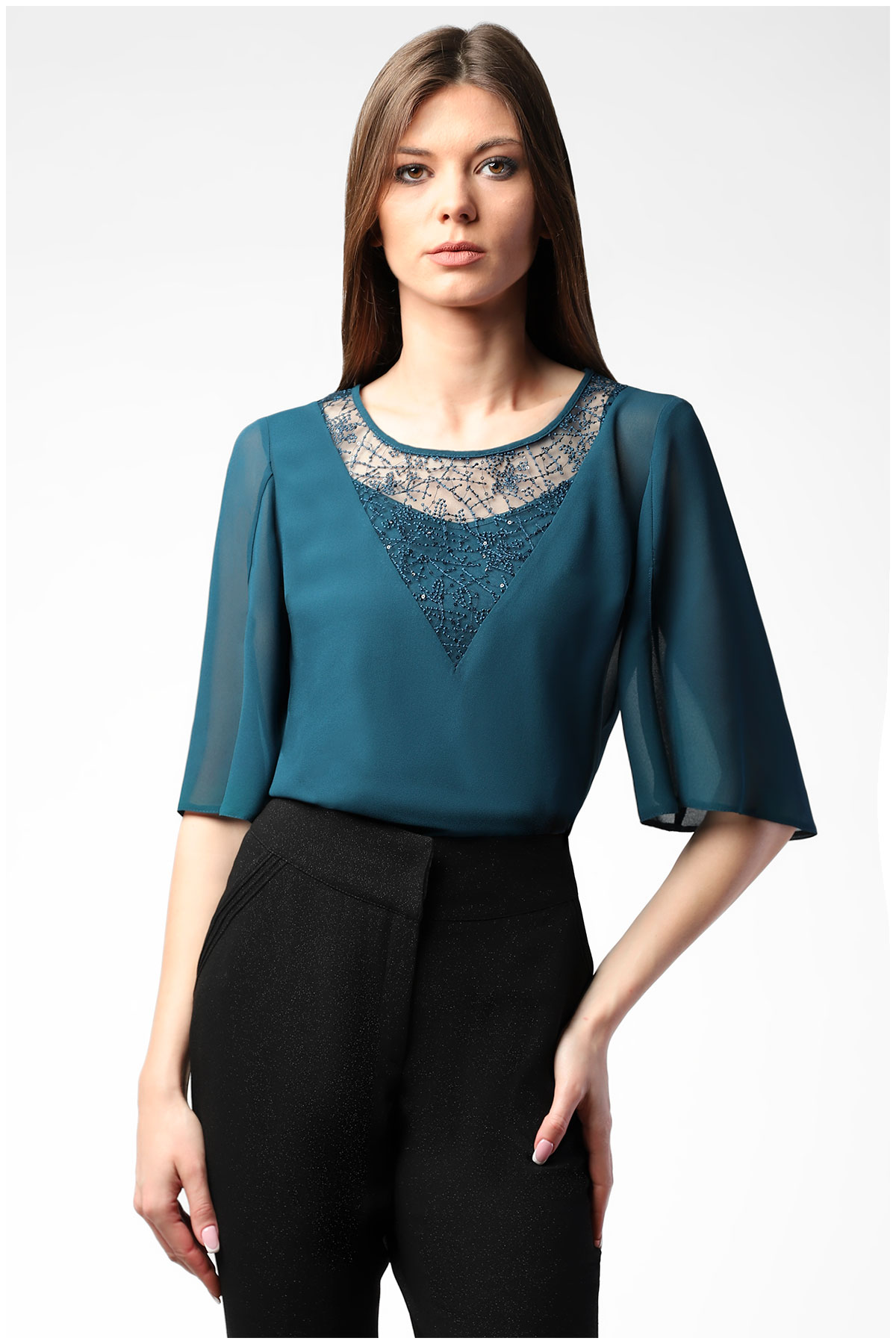 Petrolej plava bluza | Modna kuća Luna