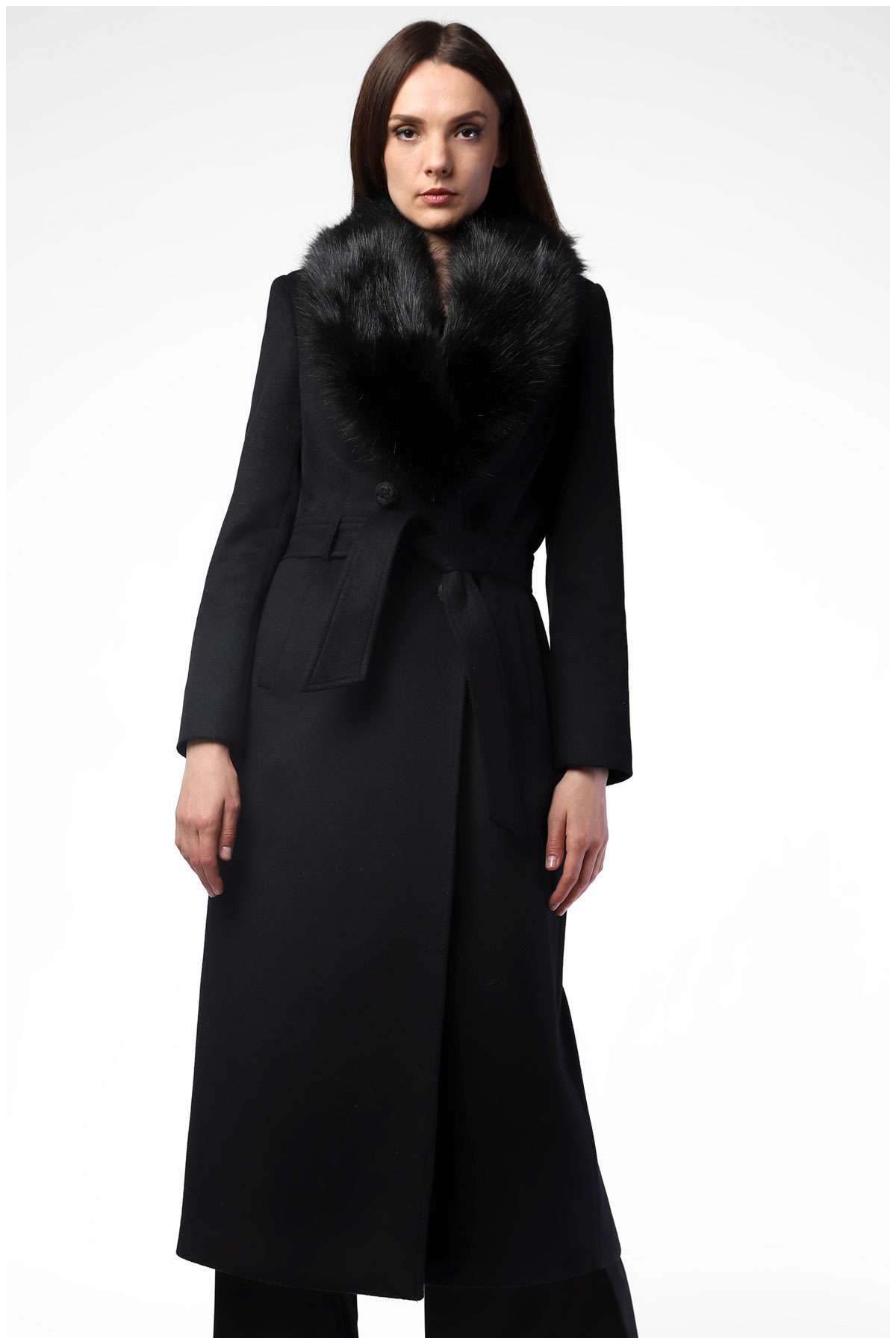 Elegantni dugi kaput u crnoj boji | Modna kuća Luna