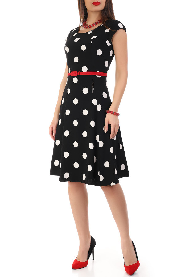 Attractive wide dress with adjustable waist belt | Luna Fashion House