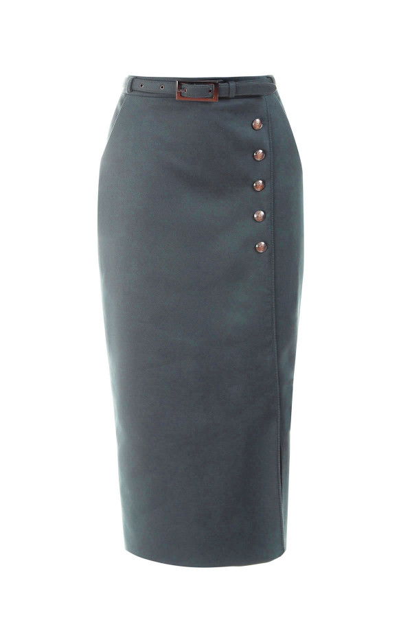 Duga pencil suknja sa elegantnim dugmićima na boku | Modna kuća Luna