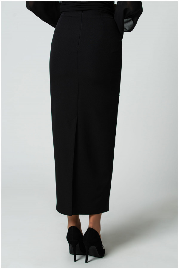 Duga crna suknja sa šlicem | Modna kuća Luna