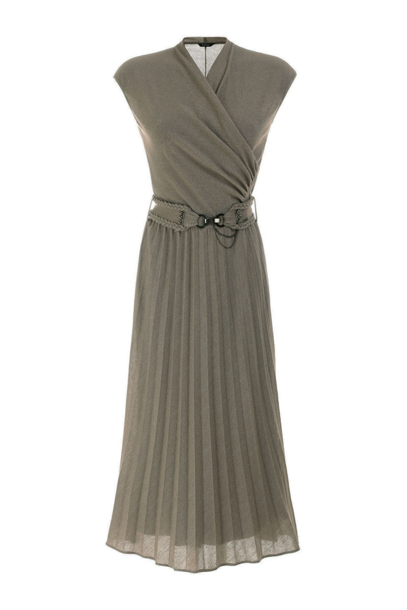 Svečana plisirana haljina sa kaišem | Modna kuća Luna